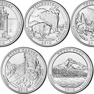 2010 P BU National Parks Quarters - 5 coin Set Uncirculated