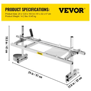 Popsport Chainsaw Mill Planking Milling 14 to 24 Inches Guide Bar Wood Lumber Cutting Portable Sawmill Aluminum Steel Chainsaw Mill for Builders and Woodworkers