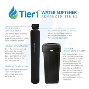 Tier1 48,000 Grain High Efficiency Digital Whole House Water Softener - Advanced Series