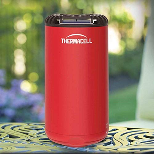 Thermacell Patio Shield Mosquito Repeller Glacial Blue Easy to Use Highly Effective Provides 12 Hours of DEET-Free Mosquito Repellent Scent-Free No Spray No Smoke & Cordless, Red