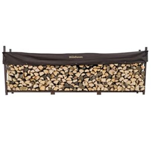 woodhaven 12 foot brown - made in the usa - 3/4 cord outdoor firewood storage log rack with optional seasoning cover combo set - metal firewood rack - heavy duty (cover)