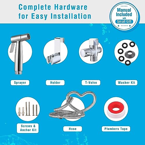 AVAbay Handheld Bidet Sprayer for Toilet - Jet Sprayer for Toilet - Adjustable Water Pressure - Easy to Install Toilet Water Sprayer - Bidet Attachment for Feminine Wash and Cloth Diaper Sprayer