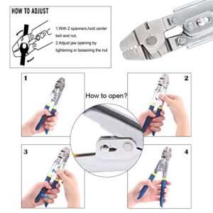 Glarks Up To 2.2mm Wire Rope Crimping Tool With 150Pcs 3 Size Aluminum Double Barrel Ferrule Crimping Loop Sleeve Kit