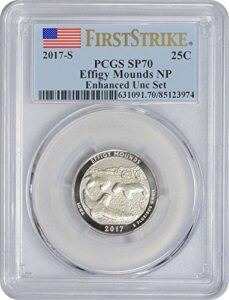 2017 s enhanced effigy mounds, iowa national park np quarter sp 70 first strike pcgs