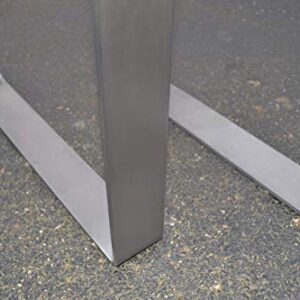 Brushed Stainless Table Legs, Bent Trapezoid Style - Any Size