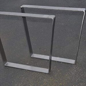 Brushed Stainless Table Legs, Bent Trapezoid Style - Any Size