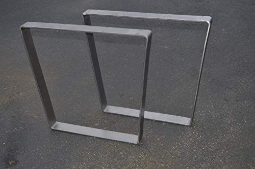 Brushed Stainless Table Legs, Bent Trapezoid Style - Any Size