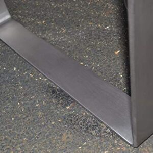 Brushed Stainless Table Legs, Bent Trapezoid Style - Any Size