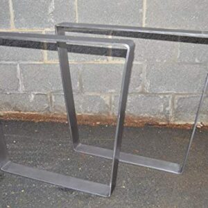 Brushed Stainless Table Legs, Bent Trapezoid Style - Any Size