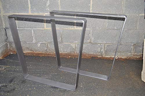 Brushed Stainless Table Legs, Bent Trapezoid Style - Any Size