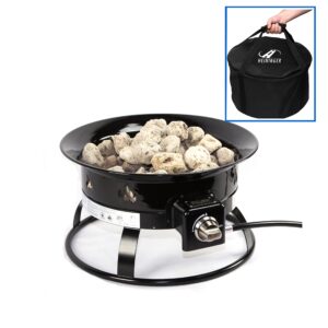 heininger 5995 58,000 btu portable propane outdoor fire pit includes carry bag