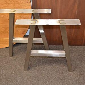 Brushed Stainless Table Legs, A-Frame Style - Any Size