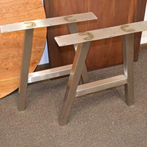 Brushed Stainless Table Legs, A-Frame Style - Any Size