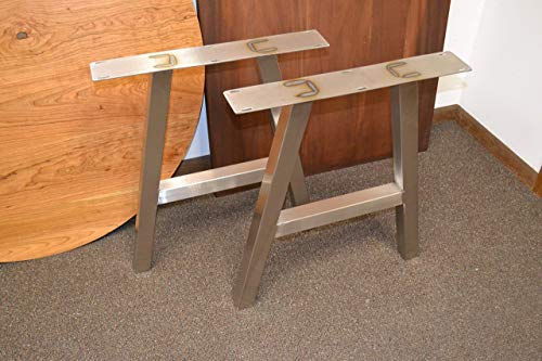 Brushed Stainless Table Legs, A-Frame Style - Any Size