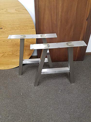 Brushed Stainless Table Legs, A-Frame Style - Any Size