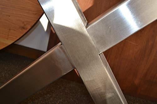 Brushed Stainless Table Legs, X-Frame Style - Any Size