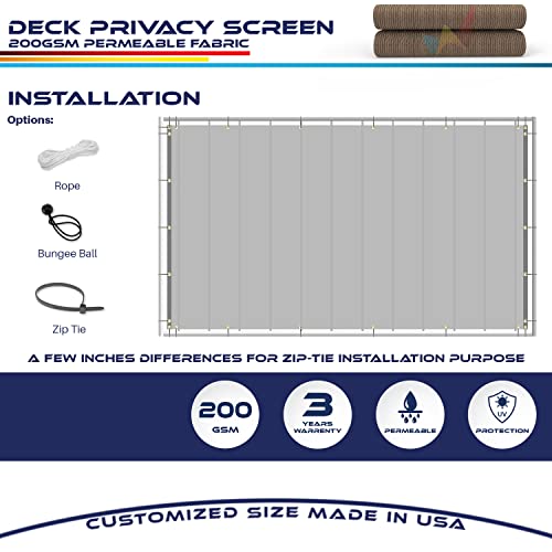 Windscreen4less 3'x10' Deck Balcony Privacy Screen for Deck Pool Fence Railings Apartment Balcony Privacy Screen for Patio Yard Porch Chain Link Fence Condo with Zip Ties Brown