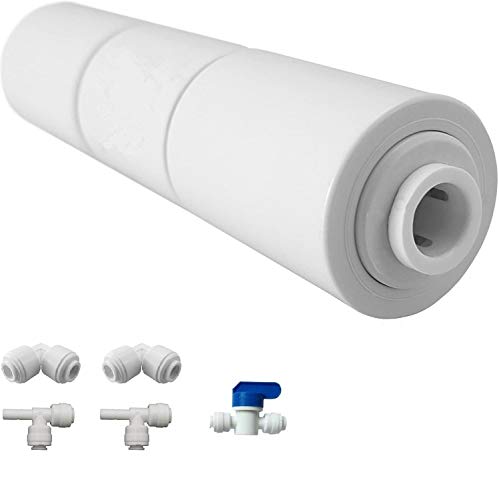 Lemoy Reverse Osmosis Flow Restrictor with Quick Connect Fitting, 50 GPD Flow Restrictor 1/4 inch Quick Connect(1 ball valve+2 Tee union+2 L connect+tube)