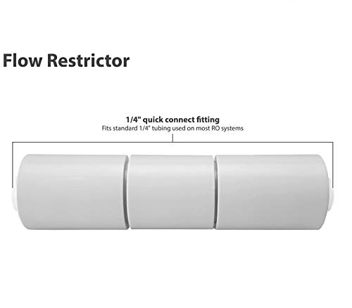 Lemoy Reverse Osmosis Flow Restrictor with Quick Connect Fitting, 50 GPD Flow Restrictor 1/4 inch Quick Connect(1 ball valve+2 Tee union+2 L connect+tube)