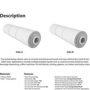 Lemoy Reverse Osmosis Flow Restrictor with Quick Connect Fitting, 50 GPD Flow Restrictor 1/4 inch Quick Connect(1 ball valve+2 Tee union+2 L connect+tube)