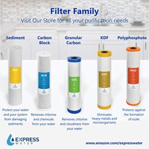 Express Water – 5 Pack Water Filter Activated Carbon Block Replacement Filter – ACB Large Capacity Water Filter – Whole House Filtration – 5 Micron Water Filter – 2.5” x 20” inch