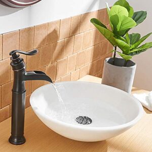 Vessel Sink Faucet Oil Rubbed Bronze Waterfall Single Handle Lever One Hole Bathroom Mixer Tap Deck Mount