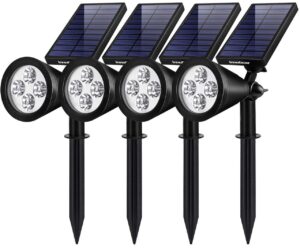 innogear solar lights for outside, solar lights outdoor waterproof solar garden yard spot lights spotlight pathway landscape lighting wall light auto on/off, pack of 4 (white)