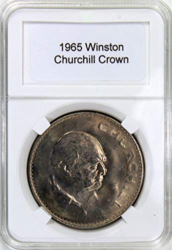 1965 UK Block Of 4 Churchill 5¢ Postage Stamps & Elizabeth II Winston Churchill Commemorative Crown About Uncirculated