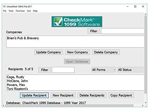 CheckMark 1099 E file Pro Software For MAC (2019 Tax Filing Season)