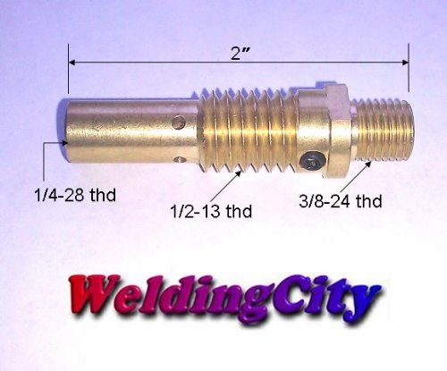 WeldingCity MIG Welding Gun Accessory Kit (.035") Contact Tip-Gas Nozzle-Gas Diffuser-Nozzle Adapter for Lincoln Magnum 200/250 and Tweco #2 180-250 Amp