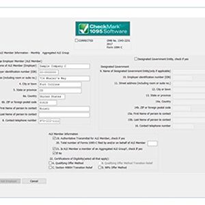 CheckMark 1095 E file Pro+ Software For MAC (2019 Tax Filing Season)