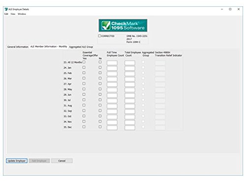 CheckMark 1095 E file Pro+ Software For MAC (2019 Tax Filing Season)