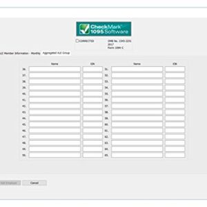 CheckMark 1095 E file Pro+ Software For MAC (2019 Tax Filing Season)