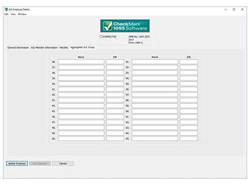 CheckMark 1095 E file Pro+ Software For MAC (2019 Tax Filing Season)