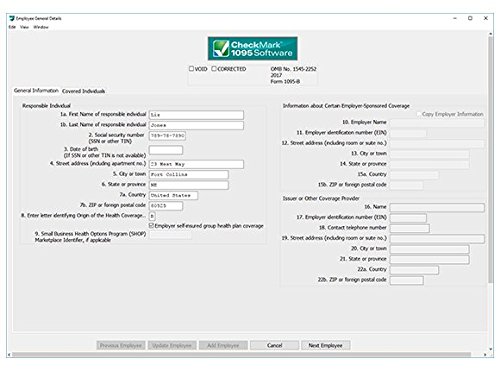 CheckMark 1095 E file Pro+ Software For MAC (2019 Tax Filing Season)