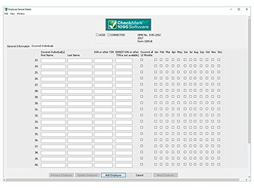 CheckMark 1095 E file Pro+ Software For MAC (2019 Tax Filing Season)