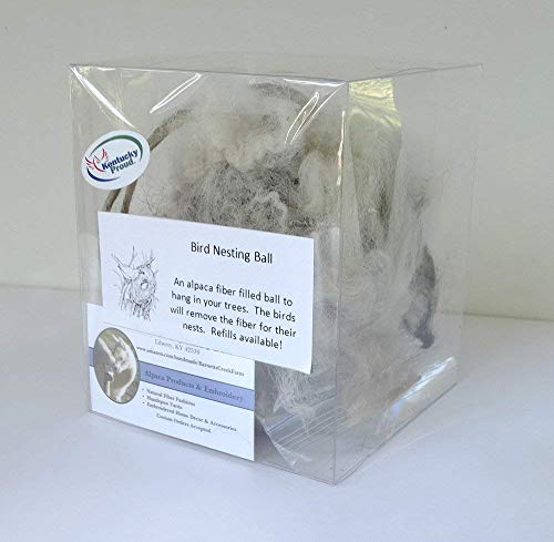 Alpaca Fiber Bird Nesting Ball with Refill Fiber - Comfort for your wildlife