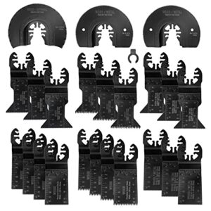 workpro 23-piece metal/wood oscillating saw blades set for quick release multitool, blades for dewalt, craftsman, ridgid, milwaukee, rockwell, ryobi and more