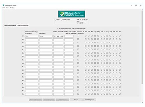 CheckMark 1095 E file Pro Software For MAC (2019 Tax Filing Season)