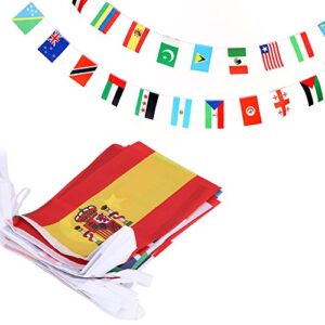 anley 100 countries string flag, international bunting pennant banner, decoration for grand opening, sports bar, party events - 82 feet 100 flags