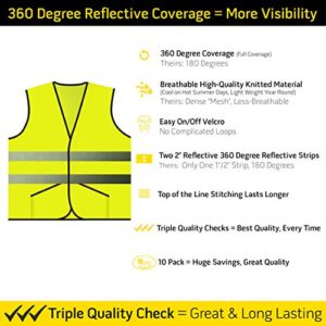 PeerBasics Pocket Safety Vest Bulk Pack Reflective High Visibility Men Women