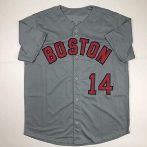 Autographed/Signed Jim Rice Boston Grey Baseball Jersey JSA COA