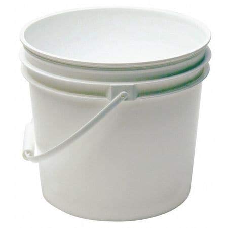 Pail, 1.0 gal, Plastic Handle, White