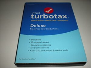 turbo tax 2016 tax year old version 508104 deluxe fed efile state tax year 2016