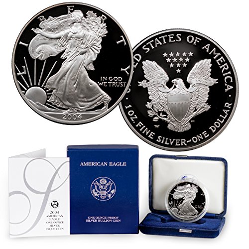 2004 W American Silver Eagle With Velvet Box & COA $1 US Mint Proof