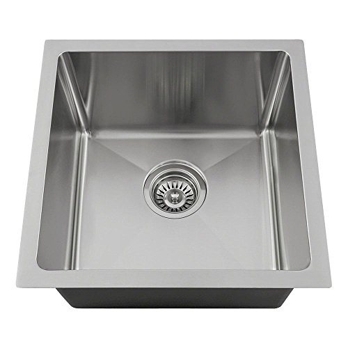 MR Direct 1717-16 Stainless Steel Undermount 17 in. Single Bowl 3/4" Radius Kitchen Sink