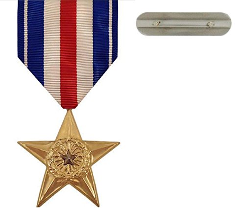 Full Size Medal: Silver Star - 24k Gold Plated