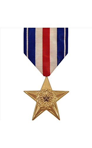 Full Size Medal: Silver Star - 24k Gold Plated