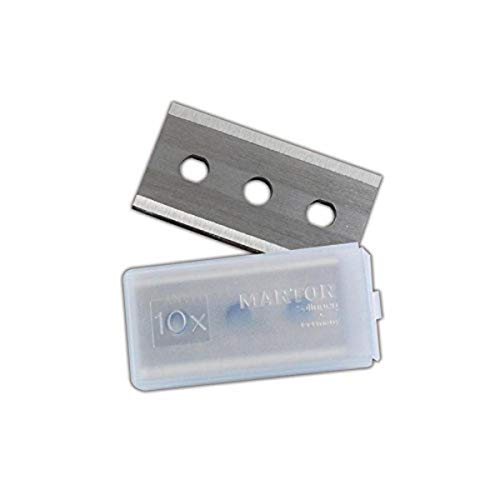 Martor 37040 Industrial Cutter Blade with Square Ends, Metal, 43 mm x 22.2 mm x .4 mm, Silver (Pack of 100)