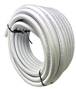 sealproof 2" dia flexible pvc pipe, pool and spa hose tubing, made in usa, schedule 40 2-inch, 50 ft, white